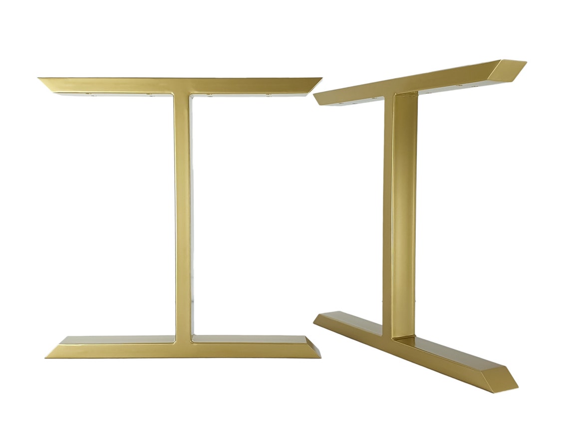 Metal Dining Table Legs set of 2. Gold Steel Table Legs. - Etsy