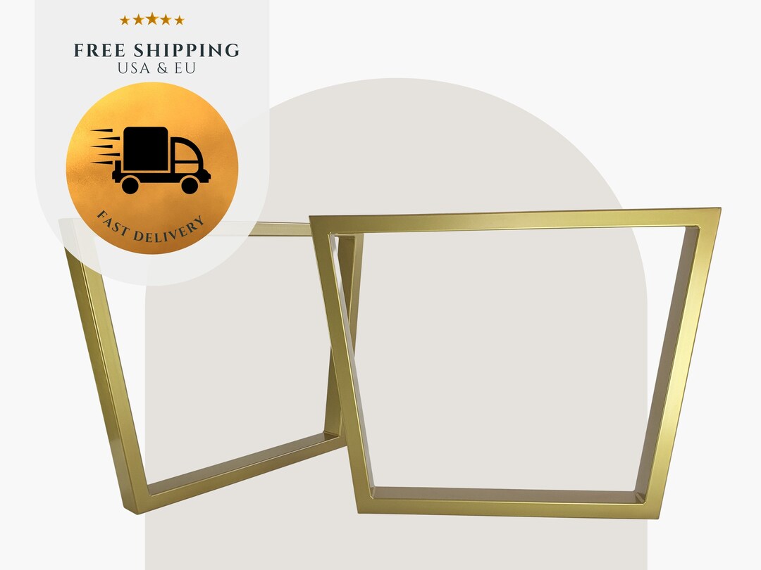 WIDE Metal Dining Table Legs Set(2). 90cm Wide, 80x40mm Steel Table ...