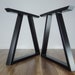 Metal Dining Table Legs set of 2 Triangle-shape. Modern Steel Table ...