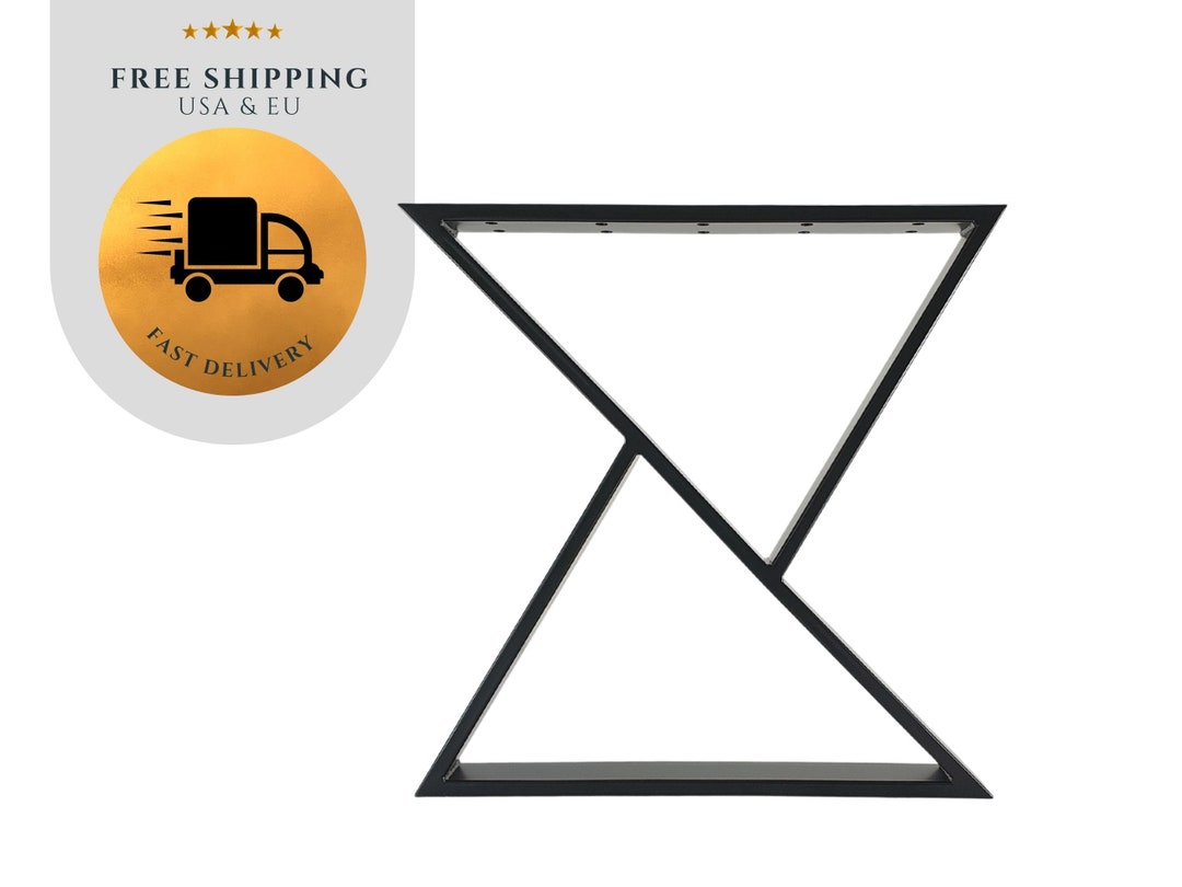 Metal Dining Table Legs (set of 2). Black Steel Table Legs. Table Base ...