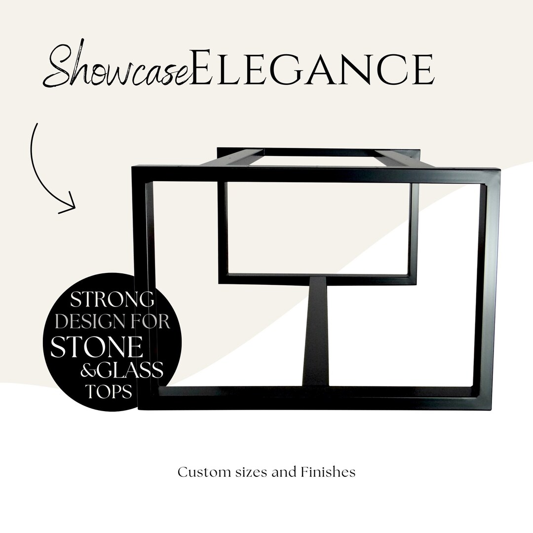 WIDE Metal Large Dining Table Legs for Heavy Marble and Glass 35inch ...