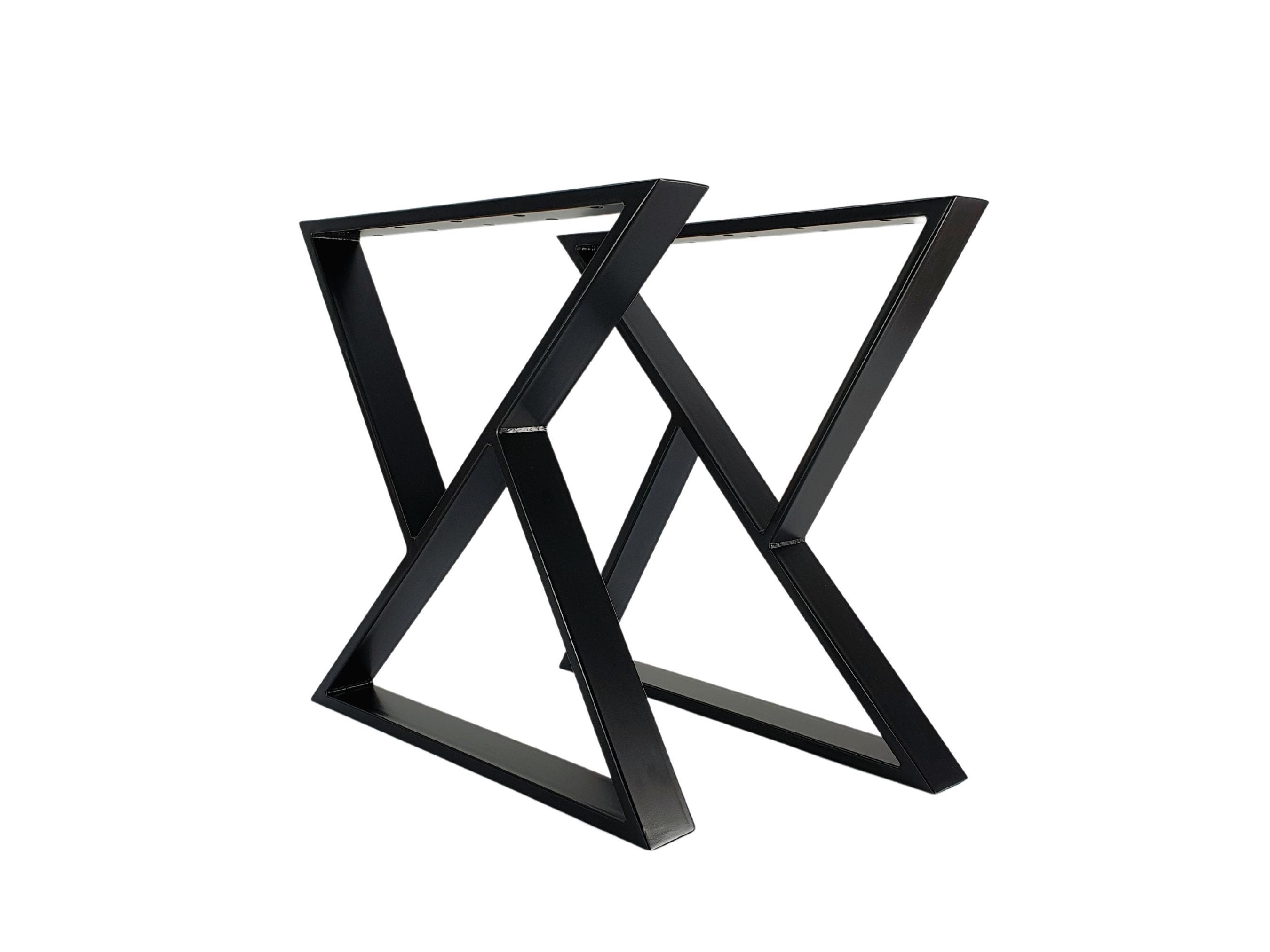 Metal Dining Table Legs set of 2. Black Steel Table Legs. | Etsy