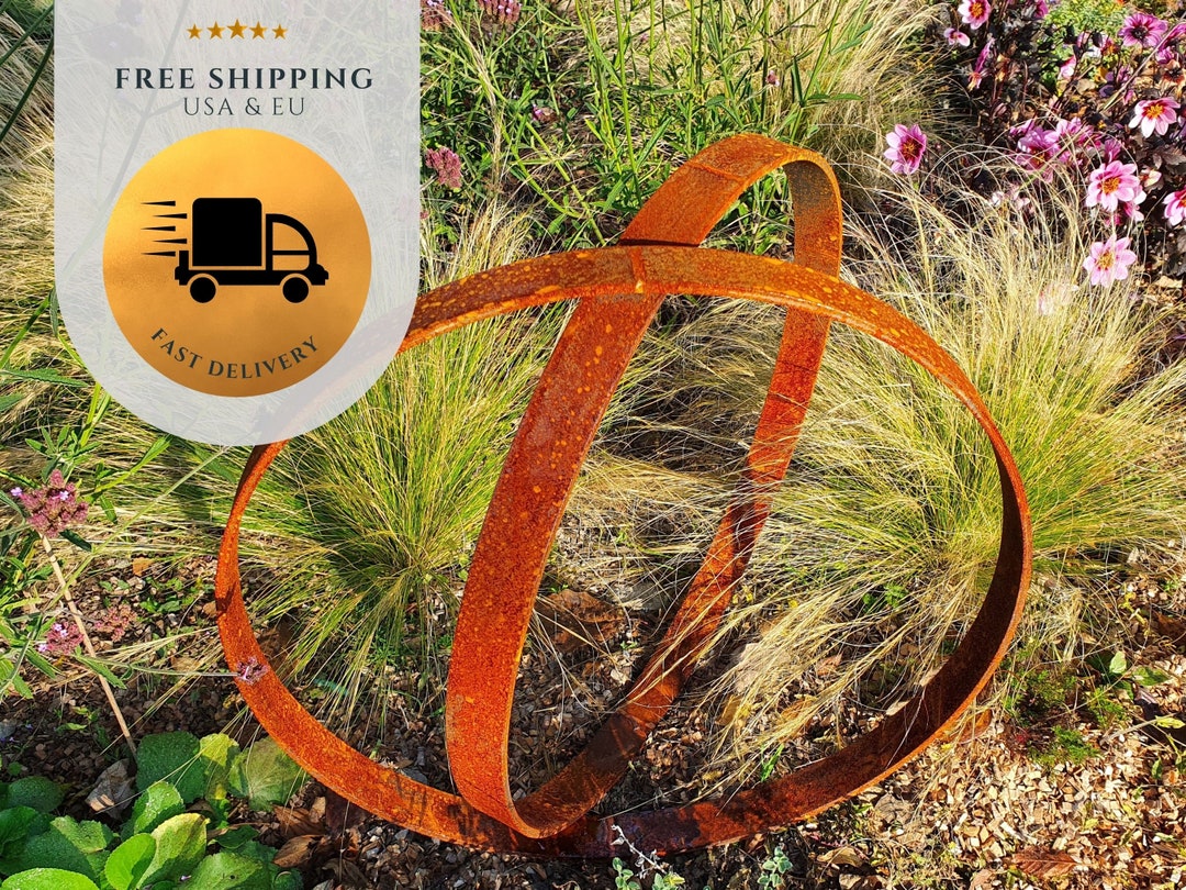 Rusty Metal Garden Sculpture I Outdoor Sculpture Art for Garden I ...