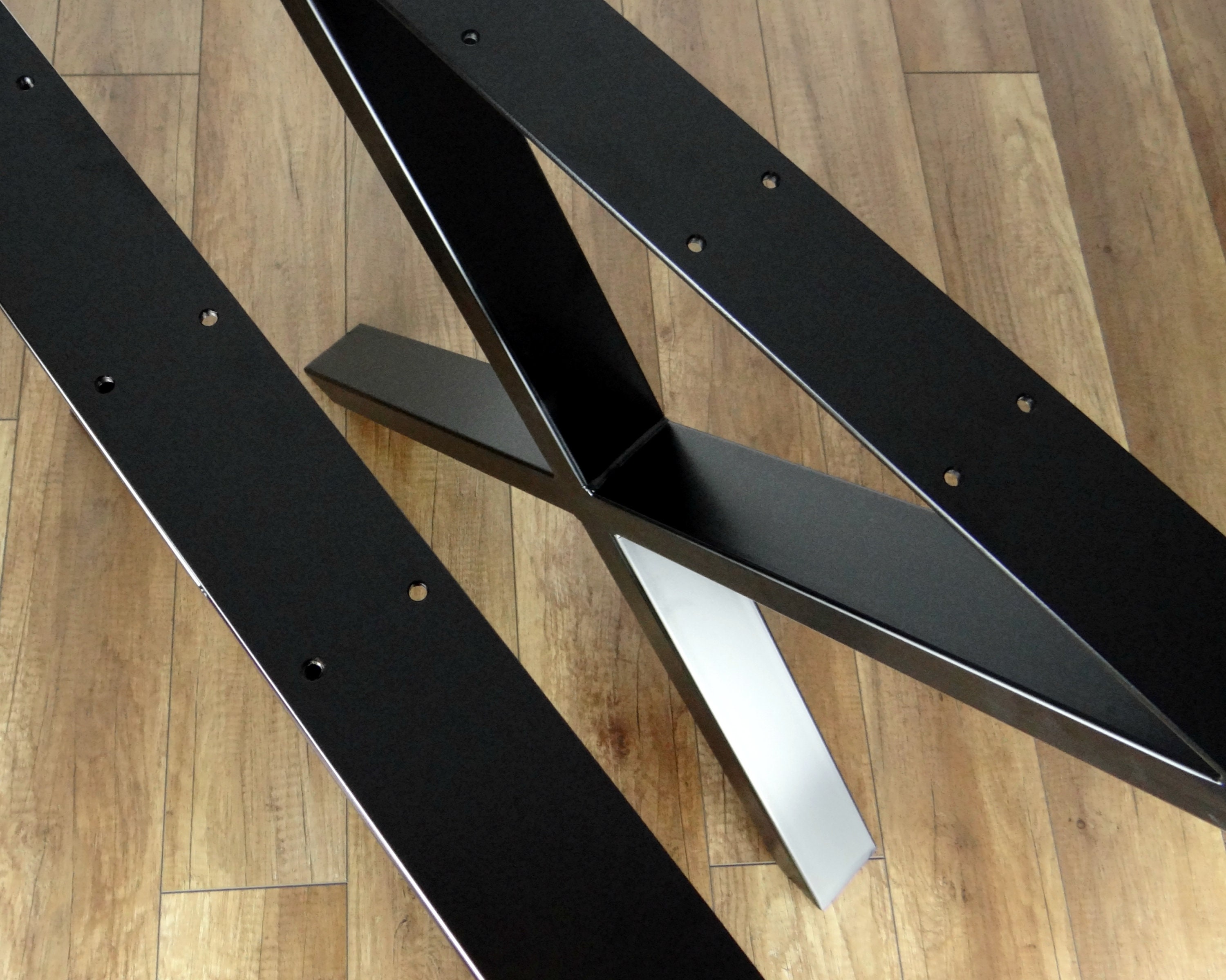 Metal Dining Table Legs set of 2 Heavy X-shape 80x40mm | Etsy