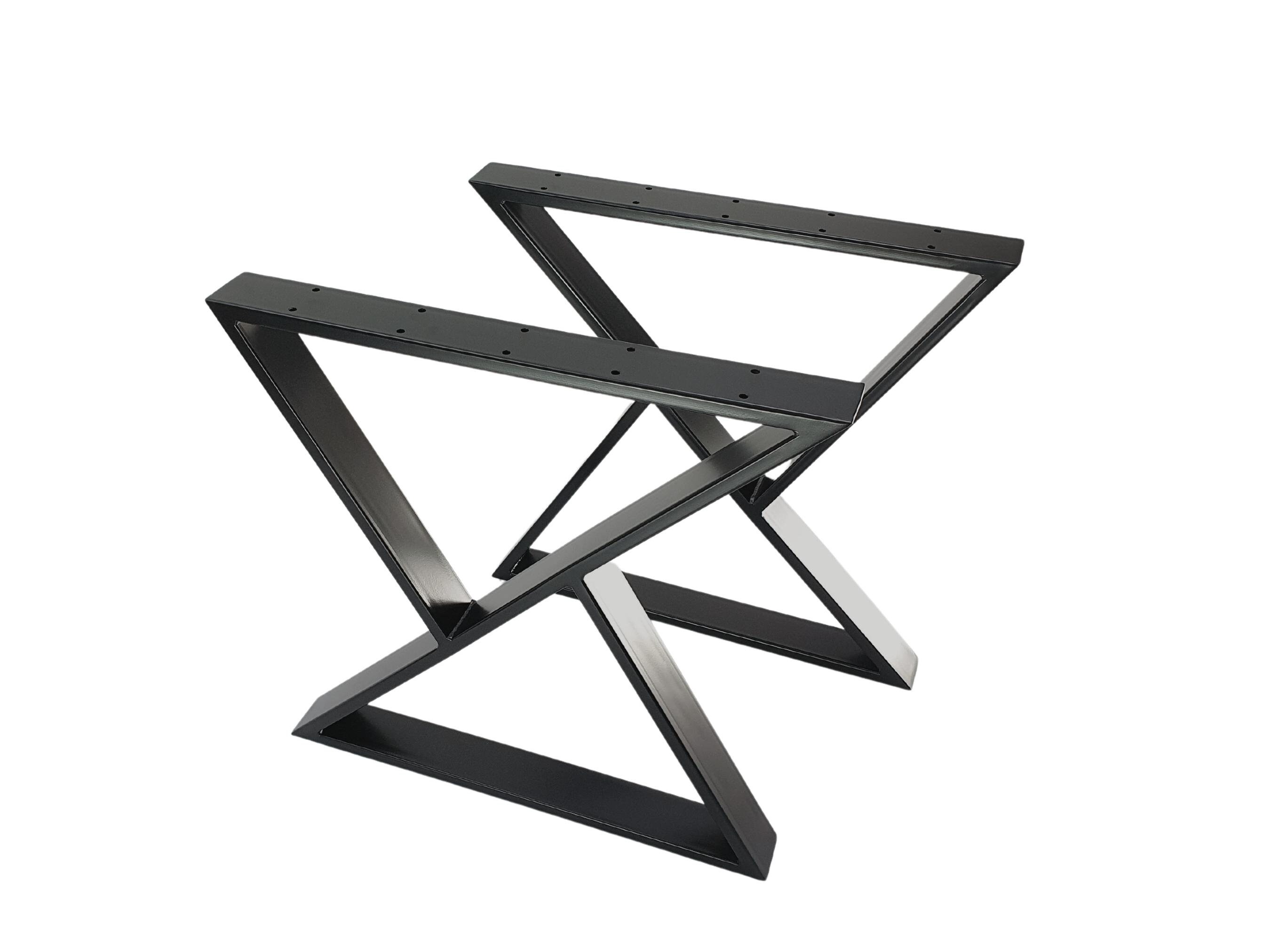 Metal Dining Table Legs set of 2. Black Steel Table Legs. | Etsy