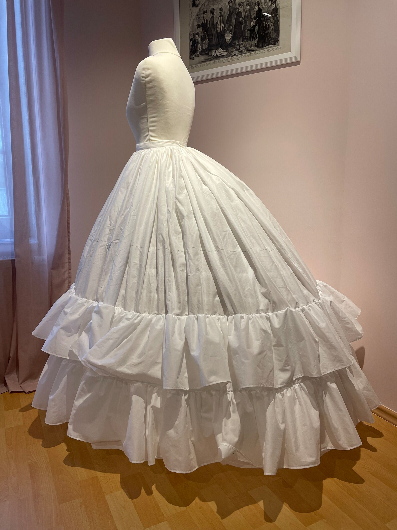 Victorian Petticoat for Elliptical Crinoline With Two Flounces (1863 ...