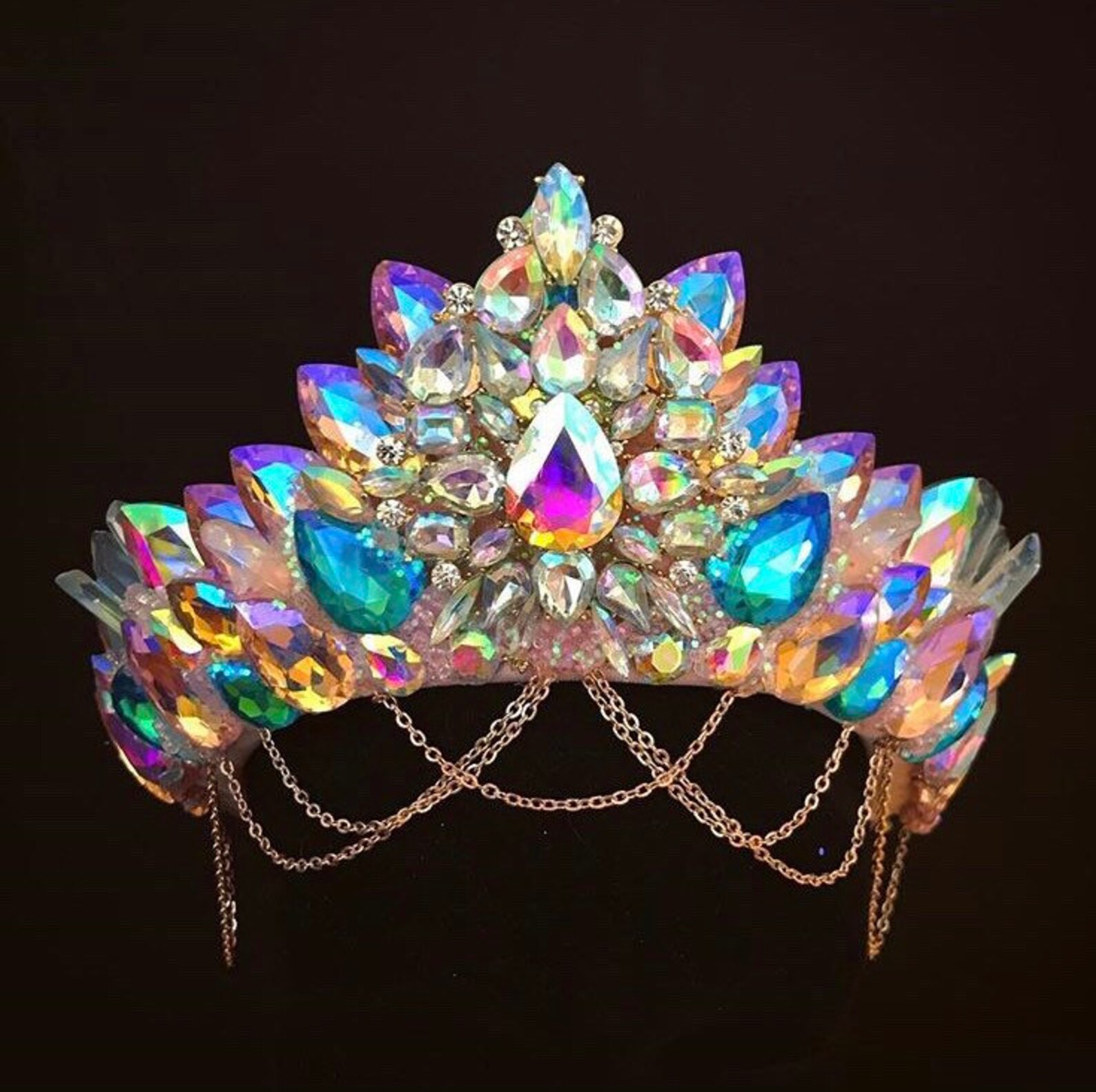Customised Iridescent Gem Crown Mermaid Crown Crystal Crown | Etsy