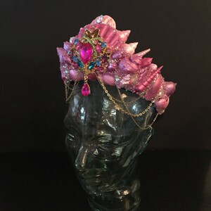 Pink Mermaid Shell Crown Handmade Headpiece Festival - Etsy