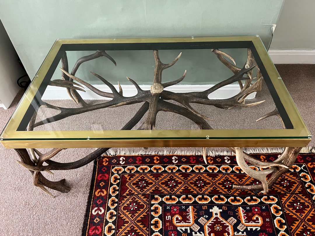 Rare Vintage Antler Coffee Table - Etsy
