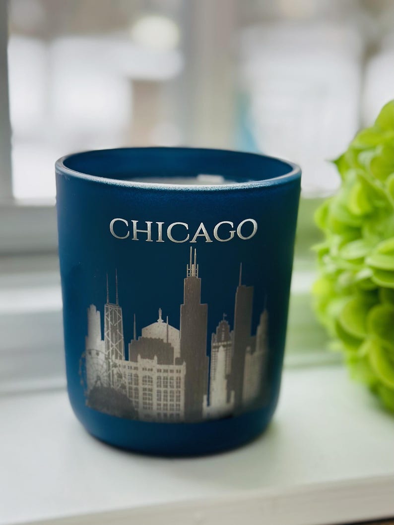 Chicago Skyline Candle - Chicago Gift, Personalized Candle, Custom ...