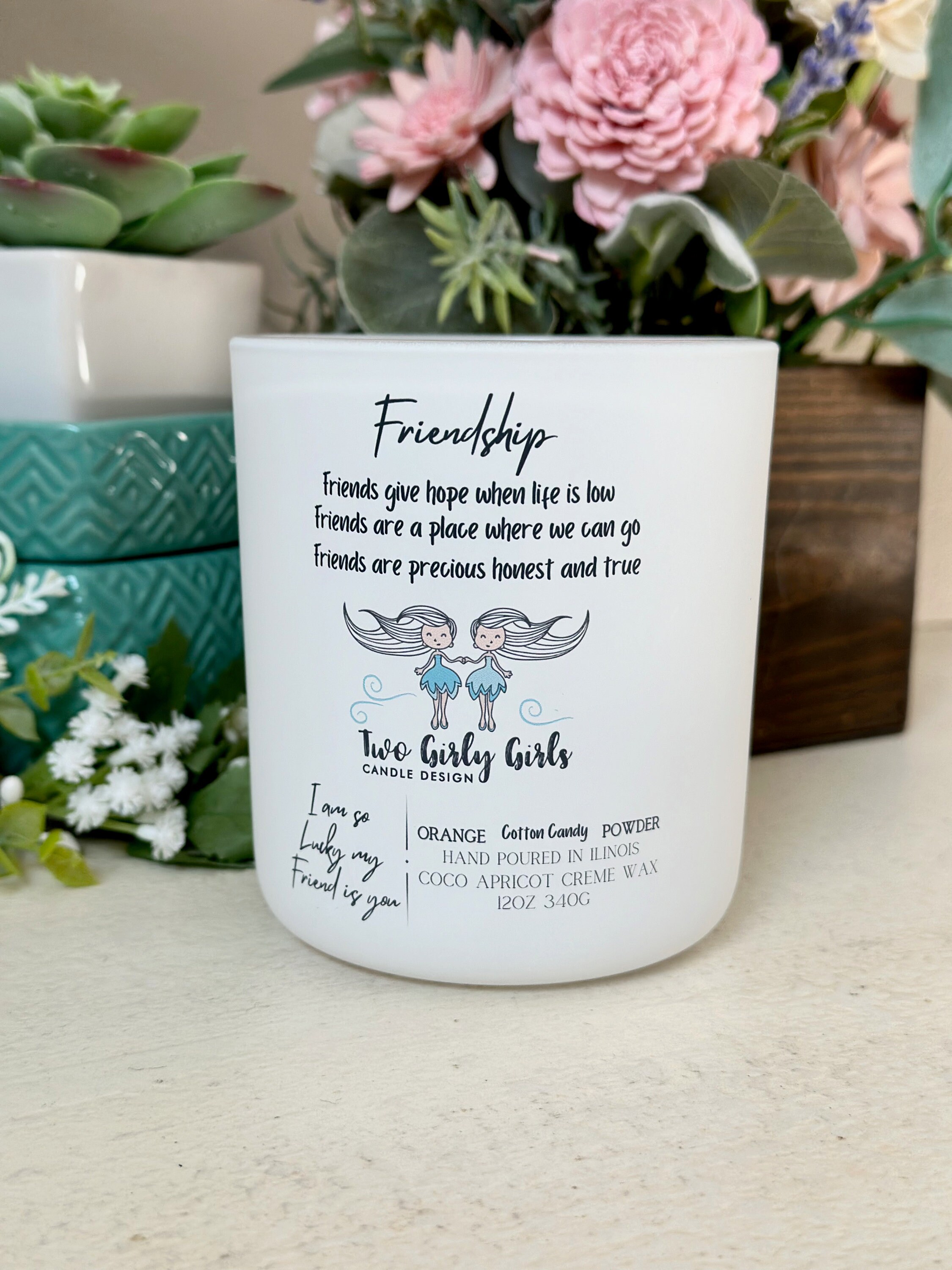 Friendship Scented Candle Gift I Feel so Lucky My Friend is You Best ...