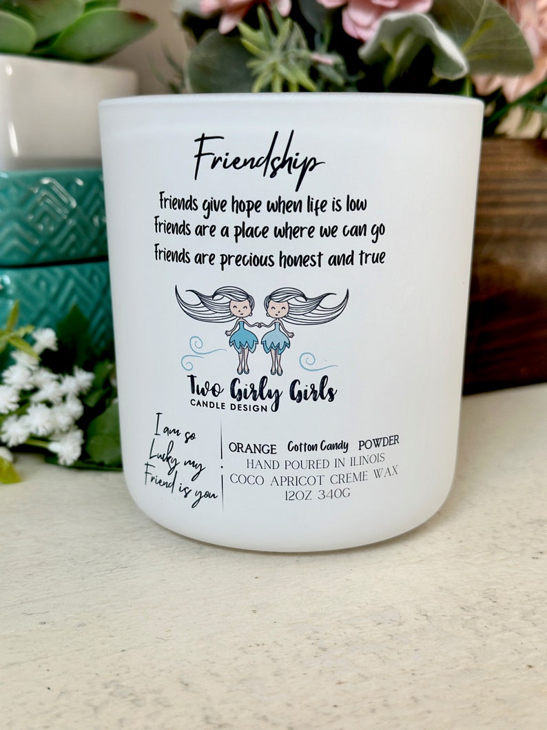 Friendship Scented Candle Gift I Feel so Lucky My Friend is You Best ...