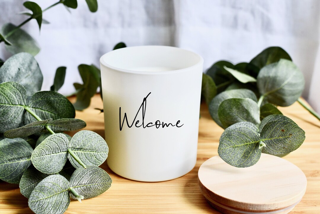 Welcome Candle for Farmhouse & Home Decor - Spa-inspired Candle Art ...