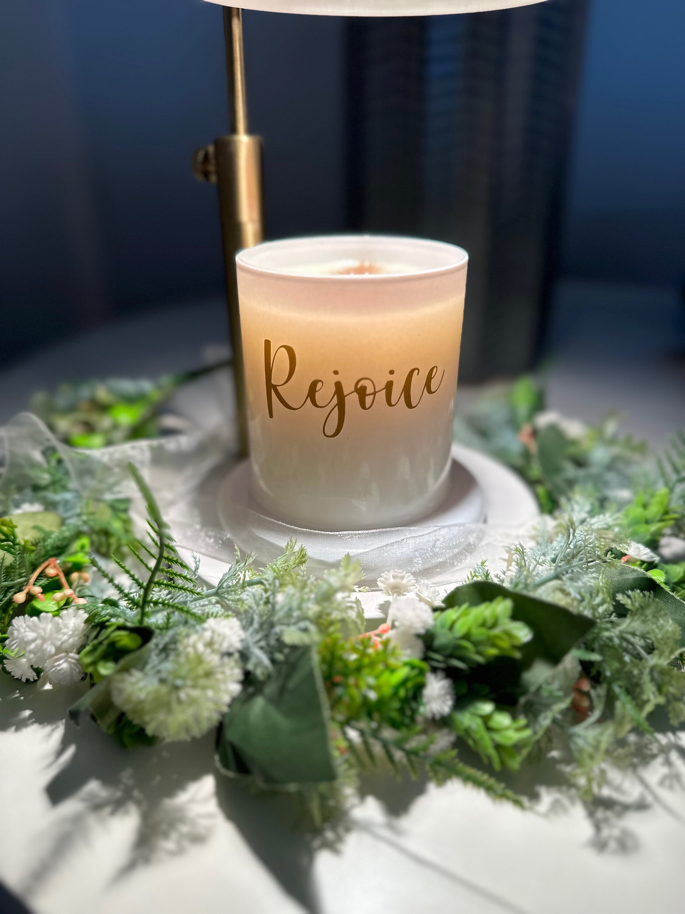 10oz Custom Wickless Candle for Candle Lamp Scent Selection Glitter Top ...