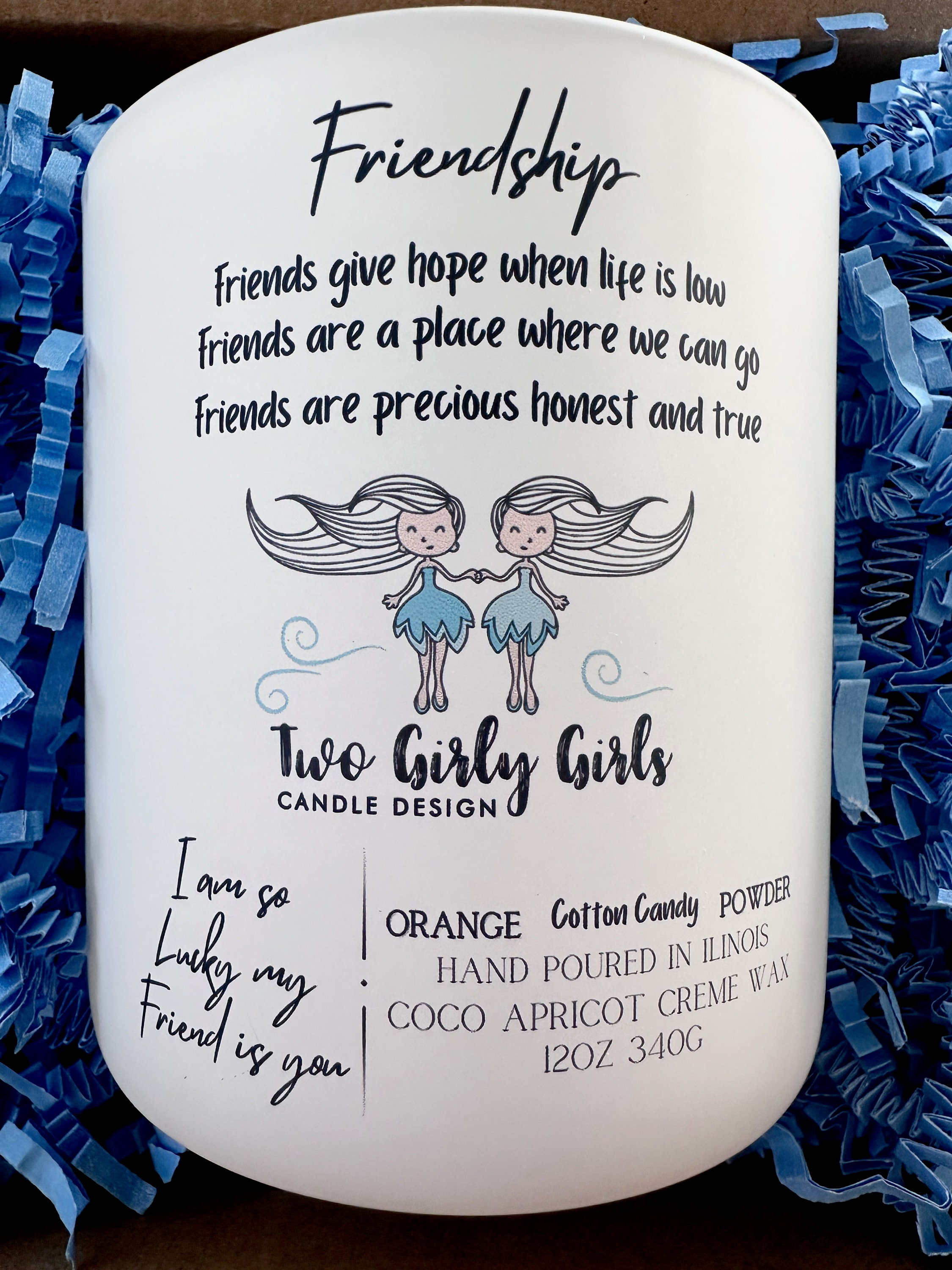 Friendship Scented Candle Gift I Feel so Lucky My Friend is You Best ...