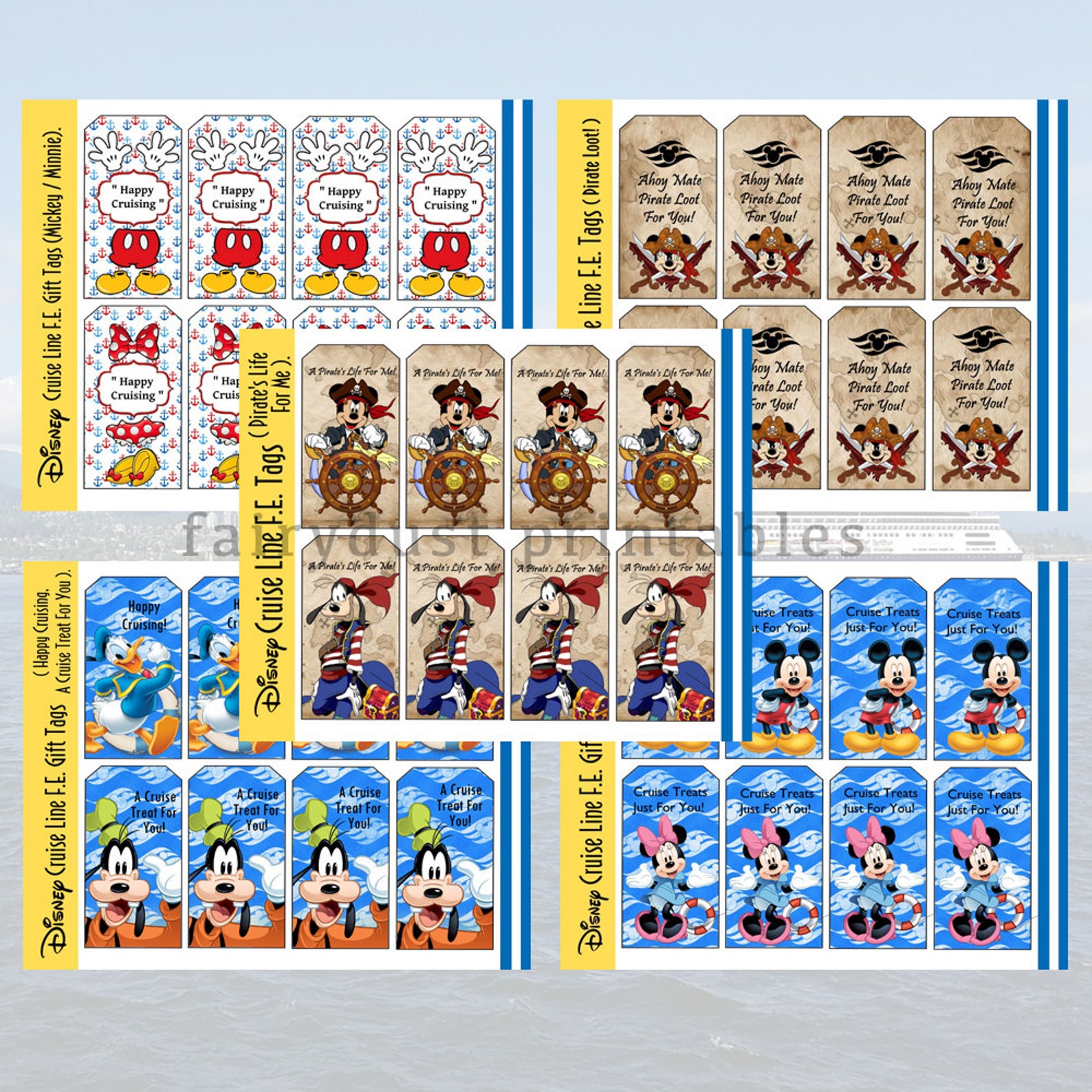Printable Disney Cruise F.E.Fish Extender Gift Favor Tags | Etsy