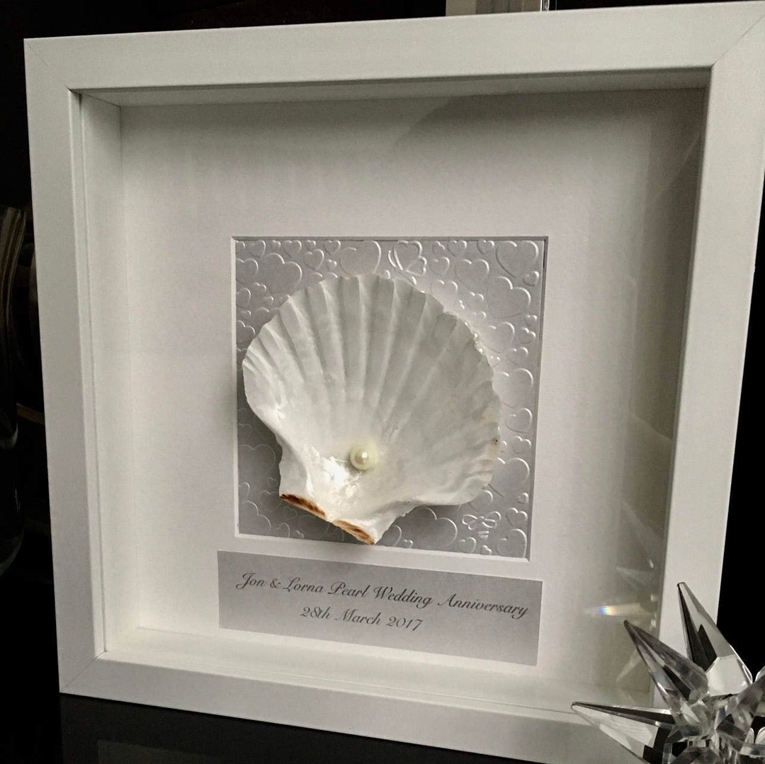 30th Wedding Anniversary Gift, Shell Art Anniversary Gift for Parents ...