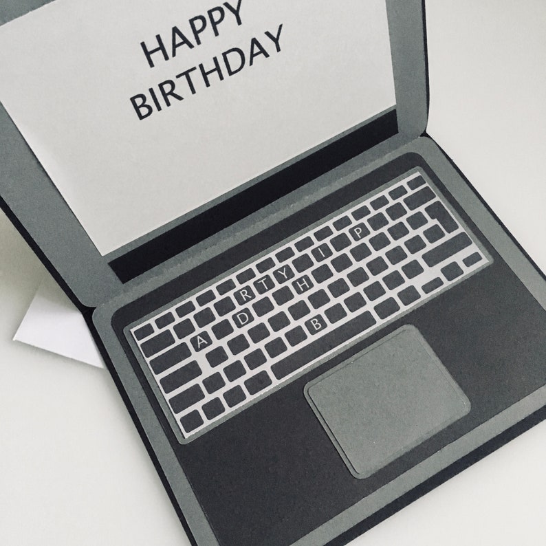 Computer Birthday Christmas Card Geeky Birthday Card Laptop | Etsy UK