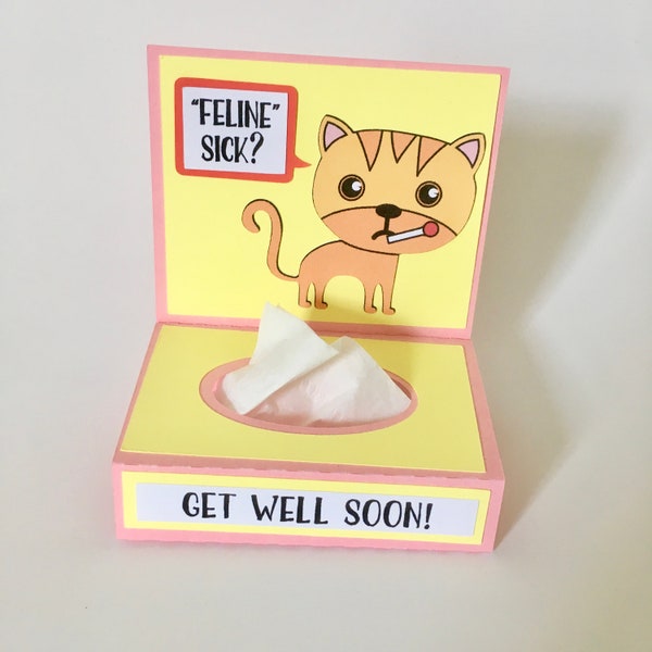 Cat Get Well Card - Etsy UK