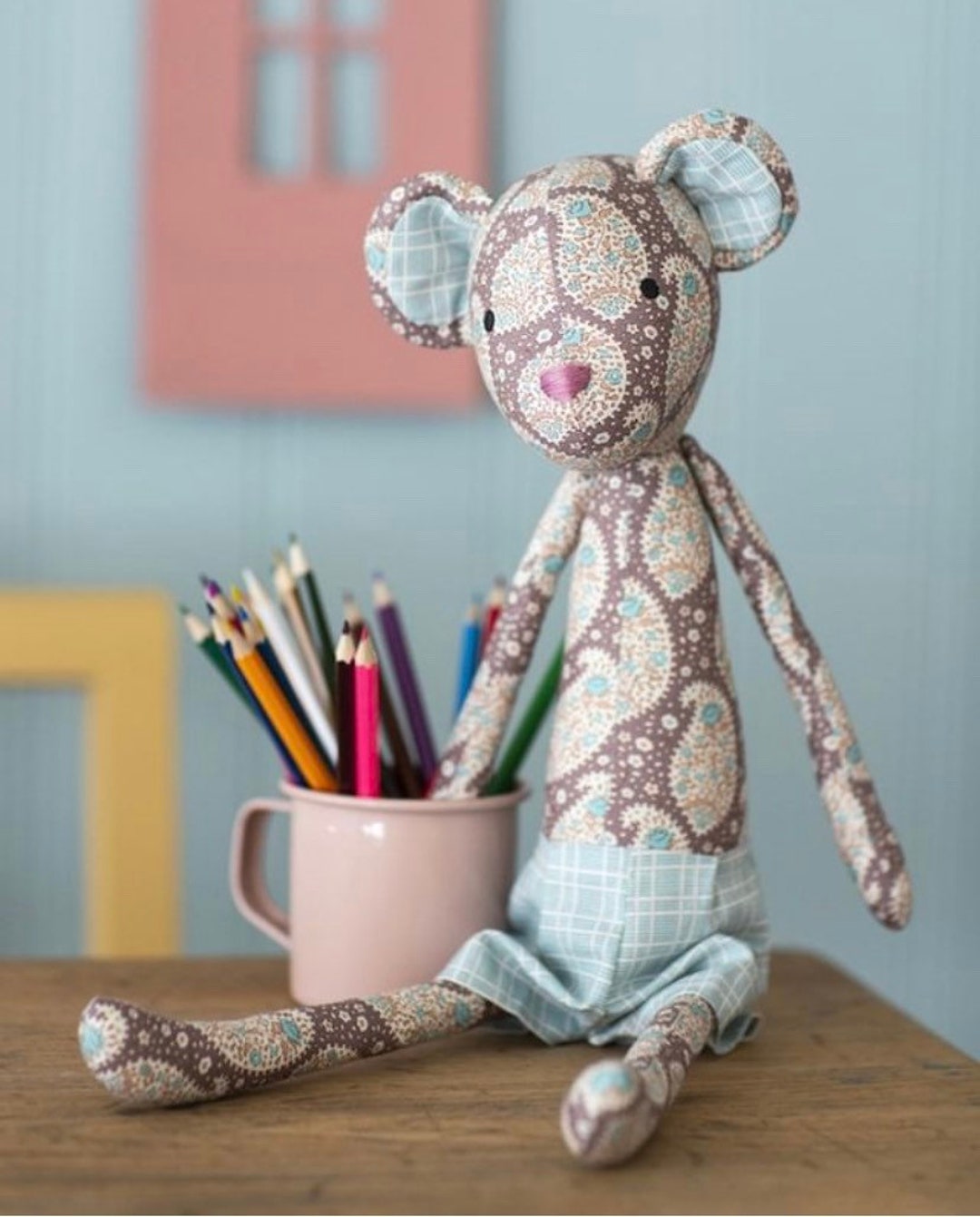 Autumn Bear Sewing Kit Featuring Plum Garden by Tilda - Etsy