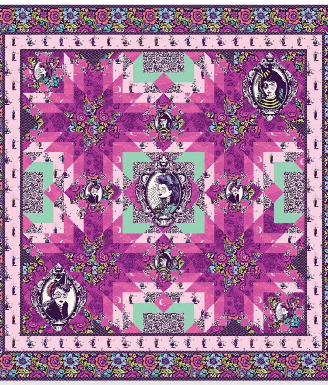 Family Magic Quilt Kit Featuring Night Shade by Tula Pink - Etsy