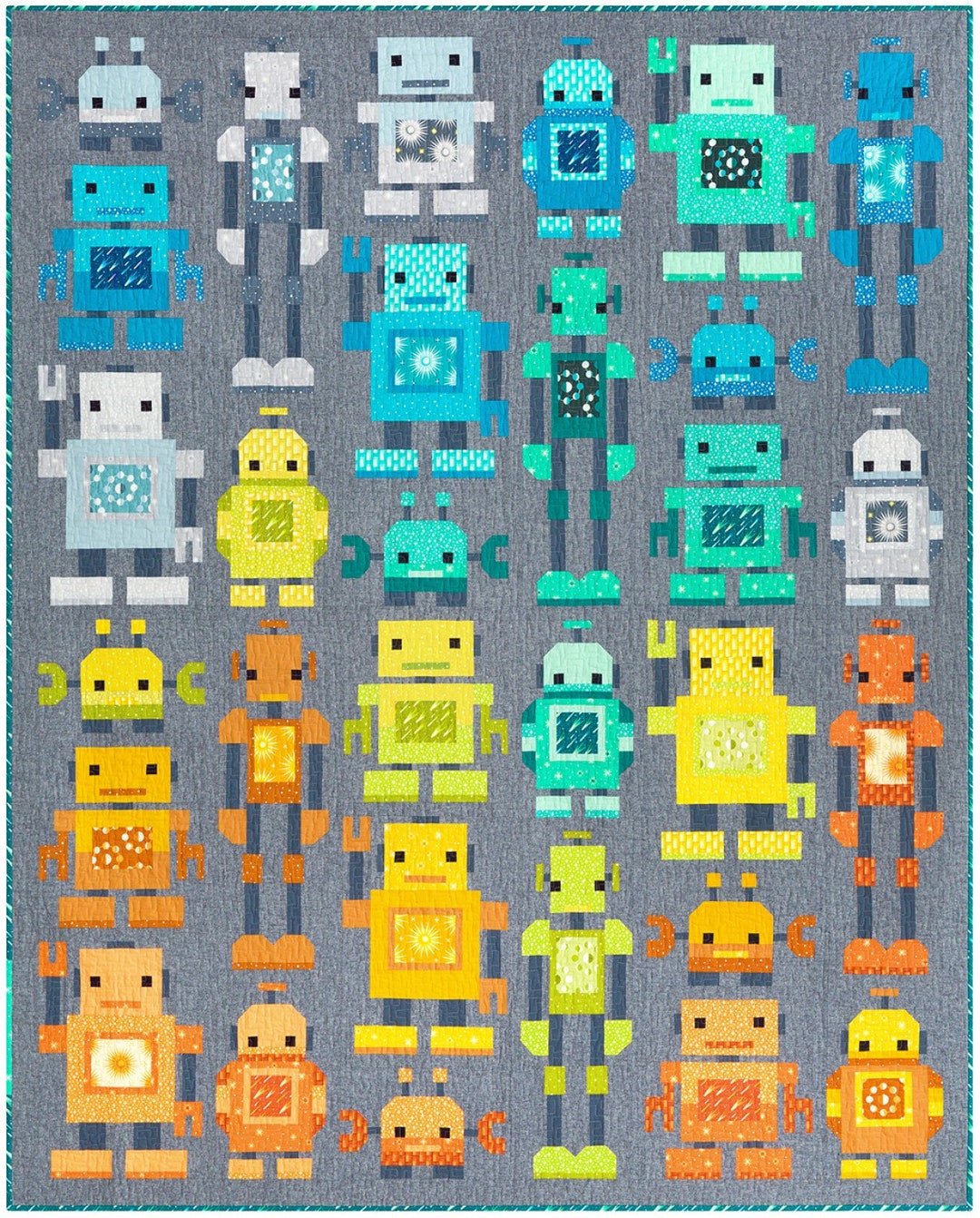 Robots Quilt Kit by Elizabeth Hartman - Etsy