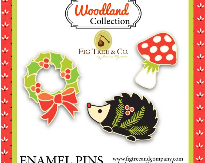 Woodland Enamel Pins Set of 3 by Fig Tree & Co. - Etsy