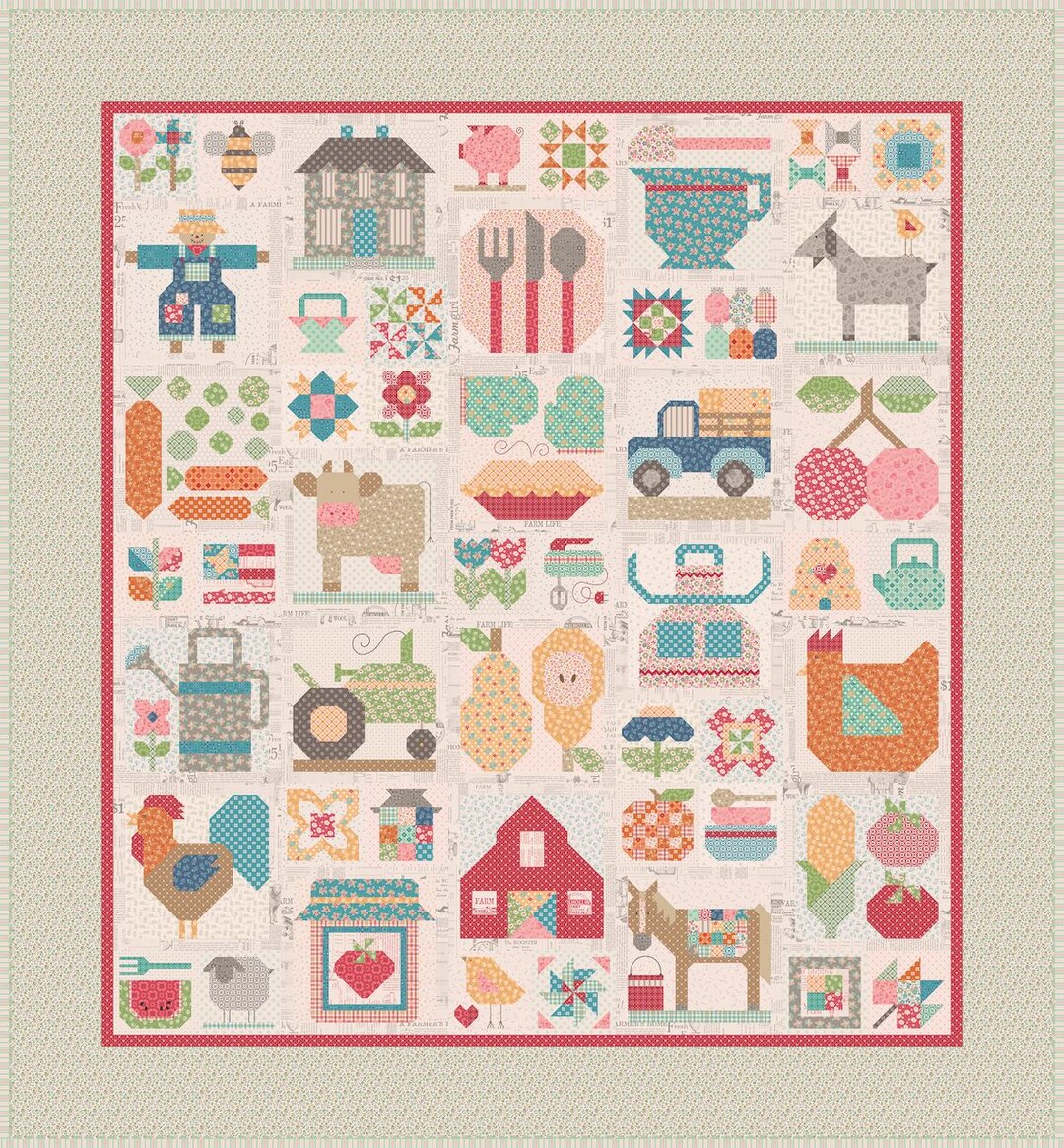 PRE-ORDER Farm Fresh Quilt Kit by Lori Holt Featuring Farmer's Daughter ...