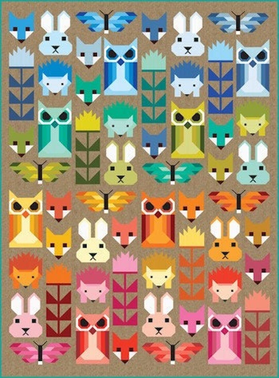Fancy Forest Quilt Kit Featuring Kona by Elizabeth Hartman - Etsy