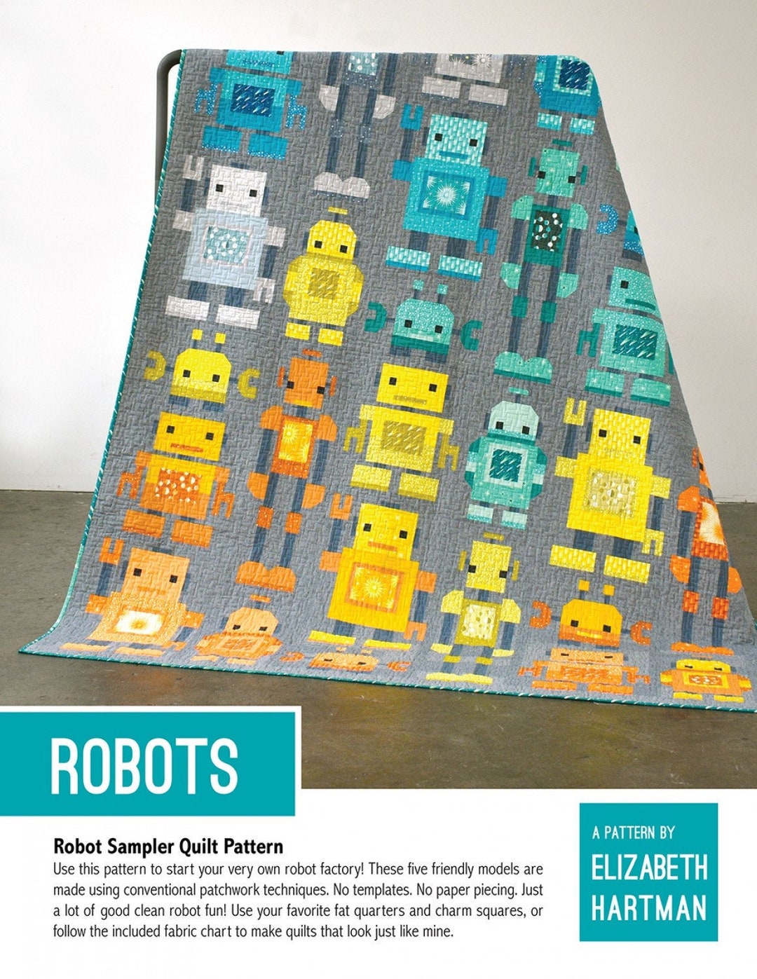 Robots Quilt Pattern by Elizabeth Hartman - Etsy
