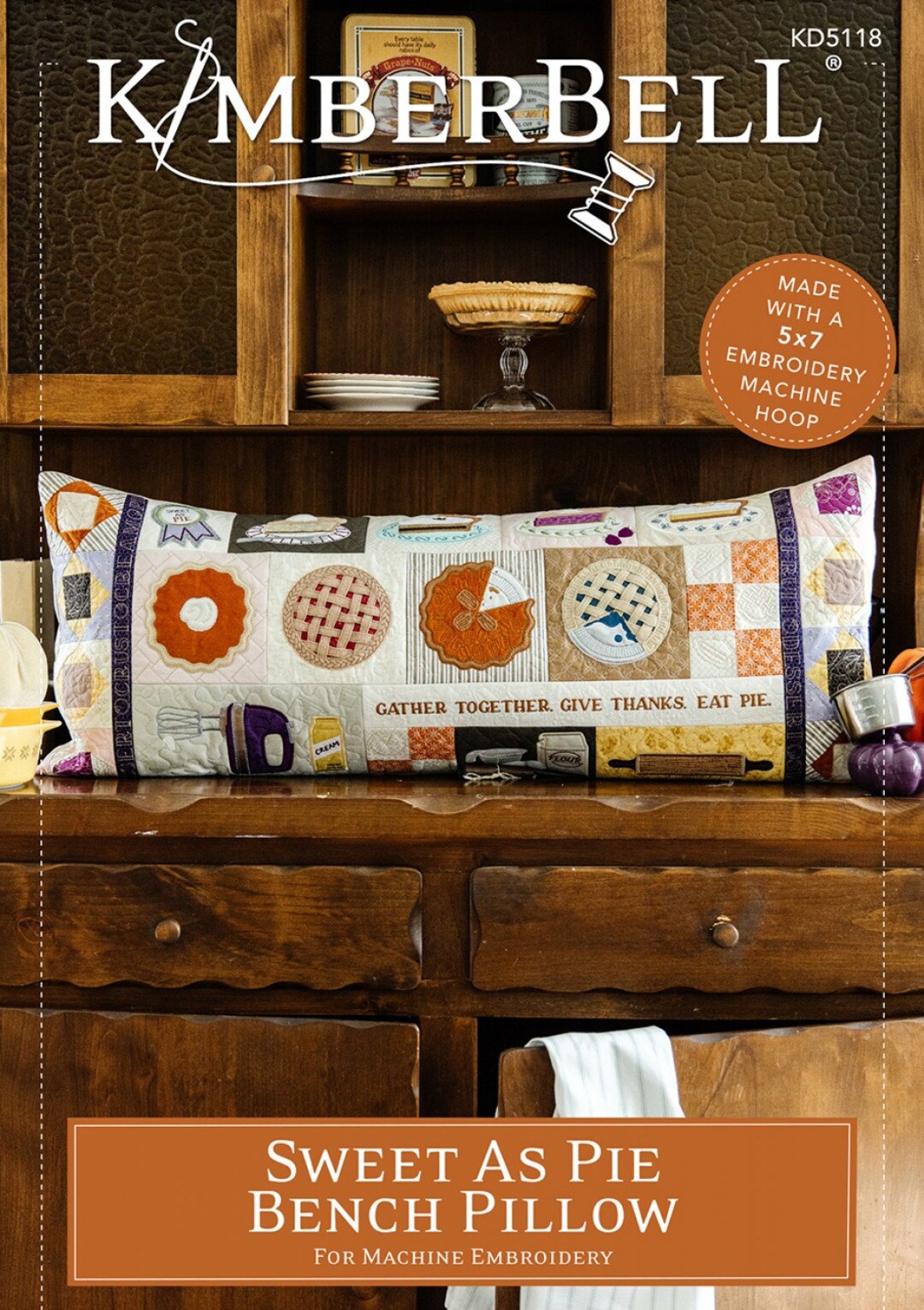 Sweet as Pie Bench Pillow Embroidery Pattern CD - Etsy