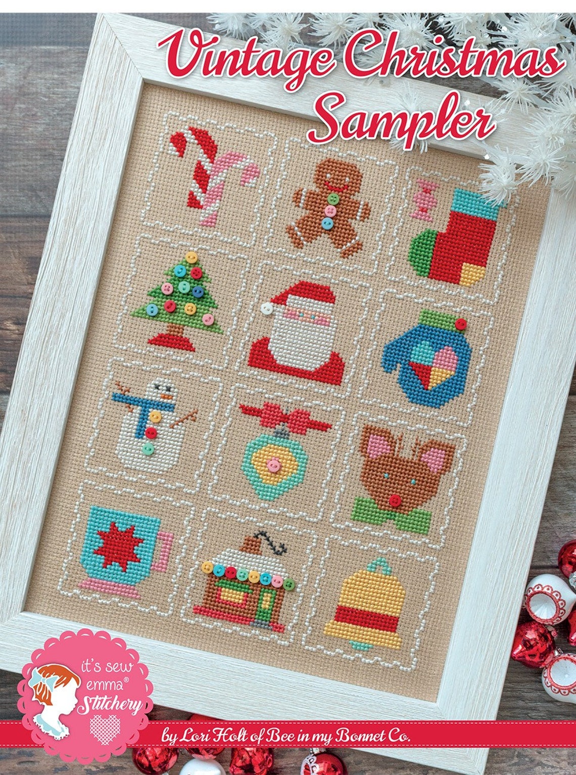 Vintage Christmas Sampler Cross Stitch Pattern - Etsy Denmark