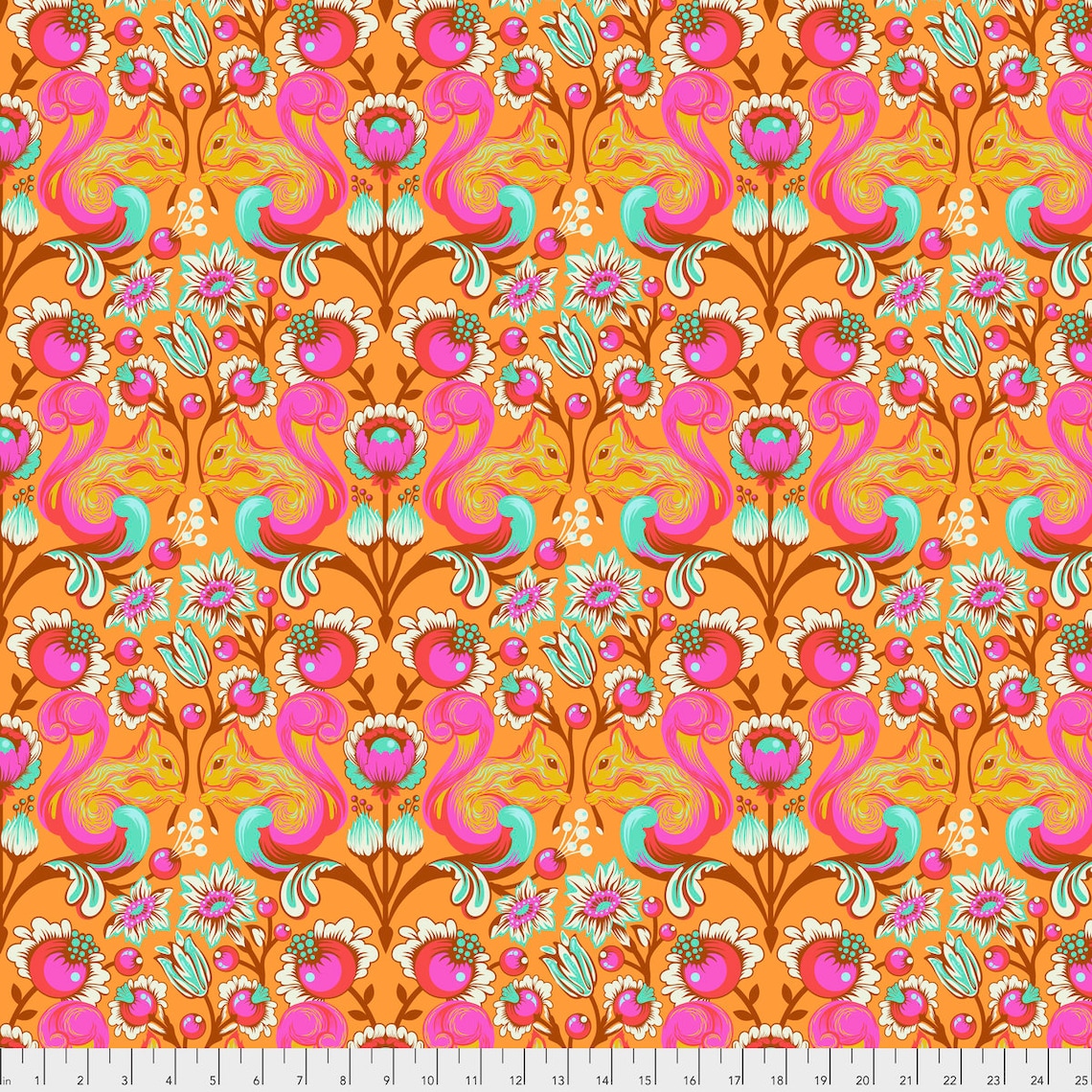 1 Yard Squirrel in Begonia Fabric by Tula Pink - Etsy