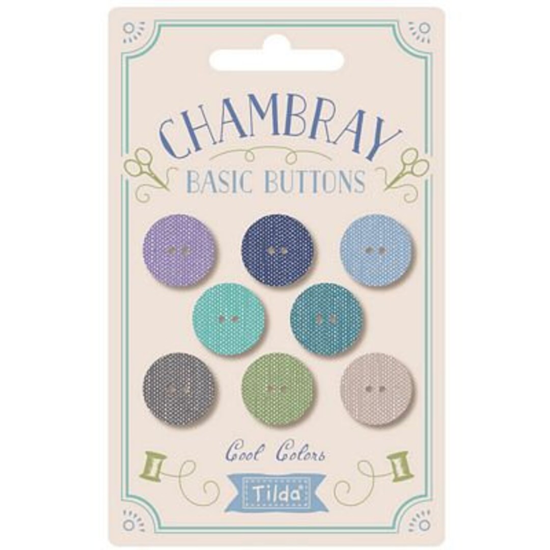 Tilda Chambray Buttons Cool Colors 16mm 8pc Buttons - Etsy