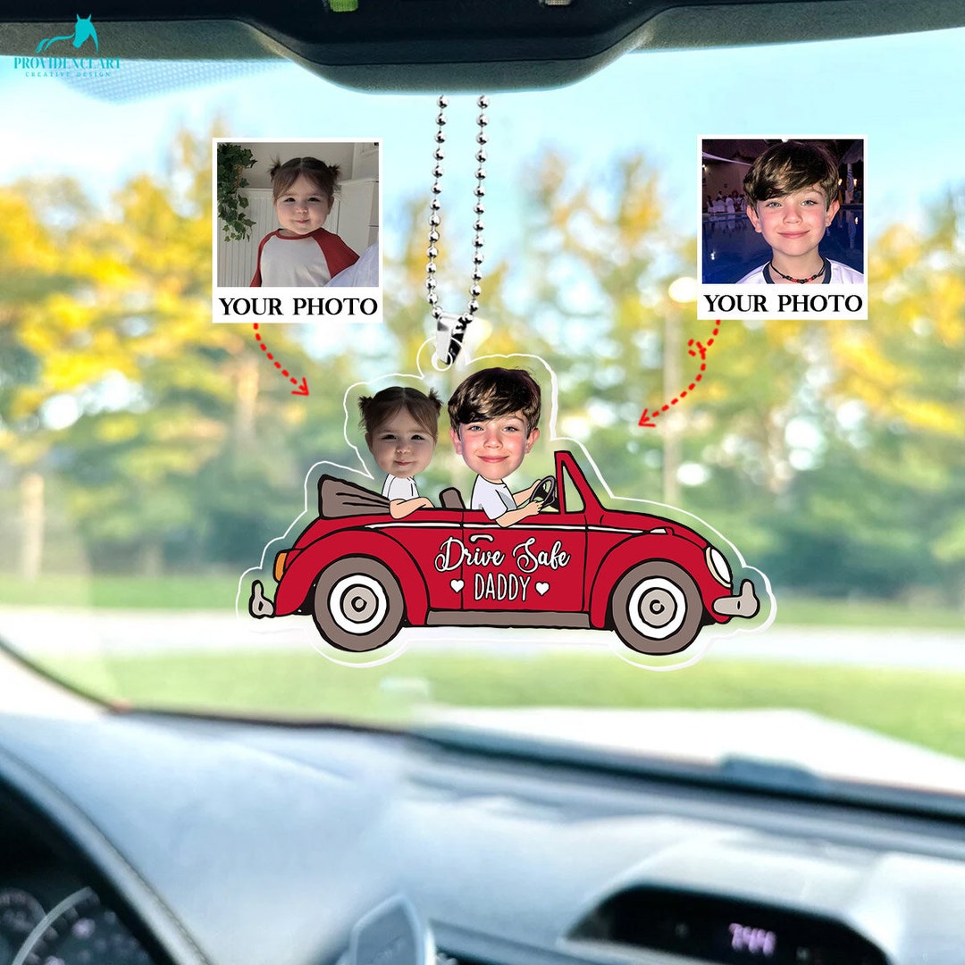 Personalized Babys Photo Car Ornament for Dad, Customized Drive Safe ...