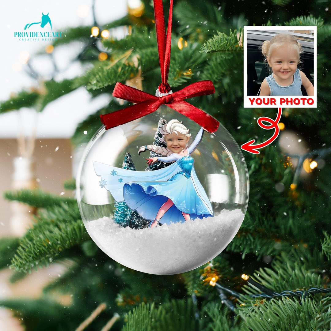 Custom Frozen 3D Ornaments for Girl, Elsa Anna Princess Bauble Ornament ...