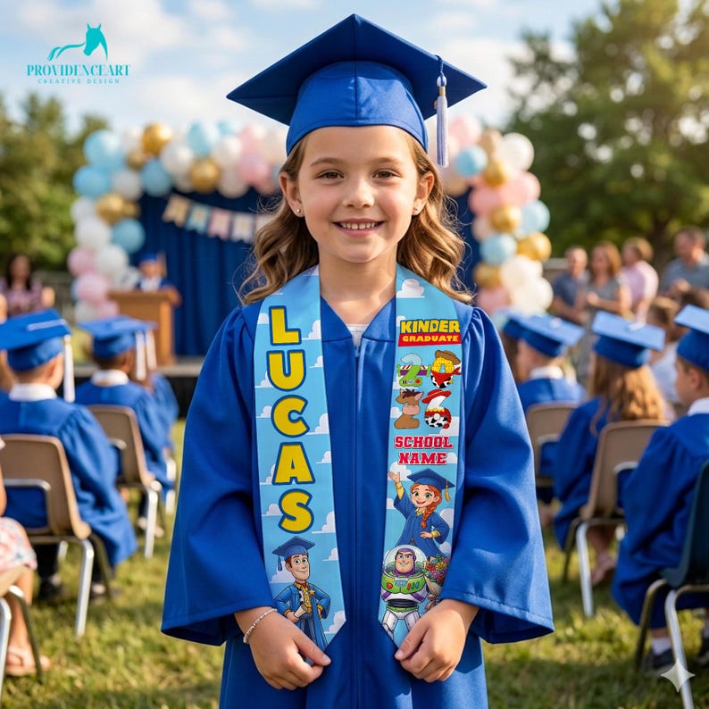 Personalized Toy Story Graduation Stole, Kids Kindergarten Class of ...