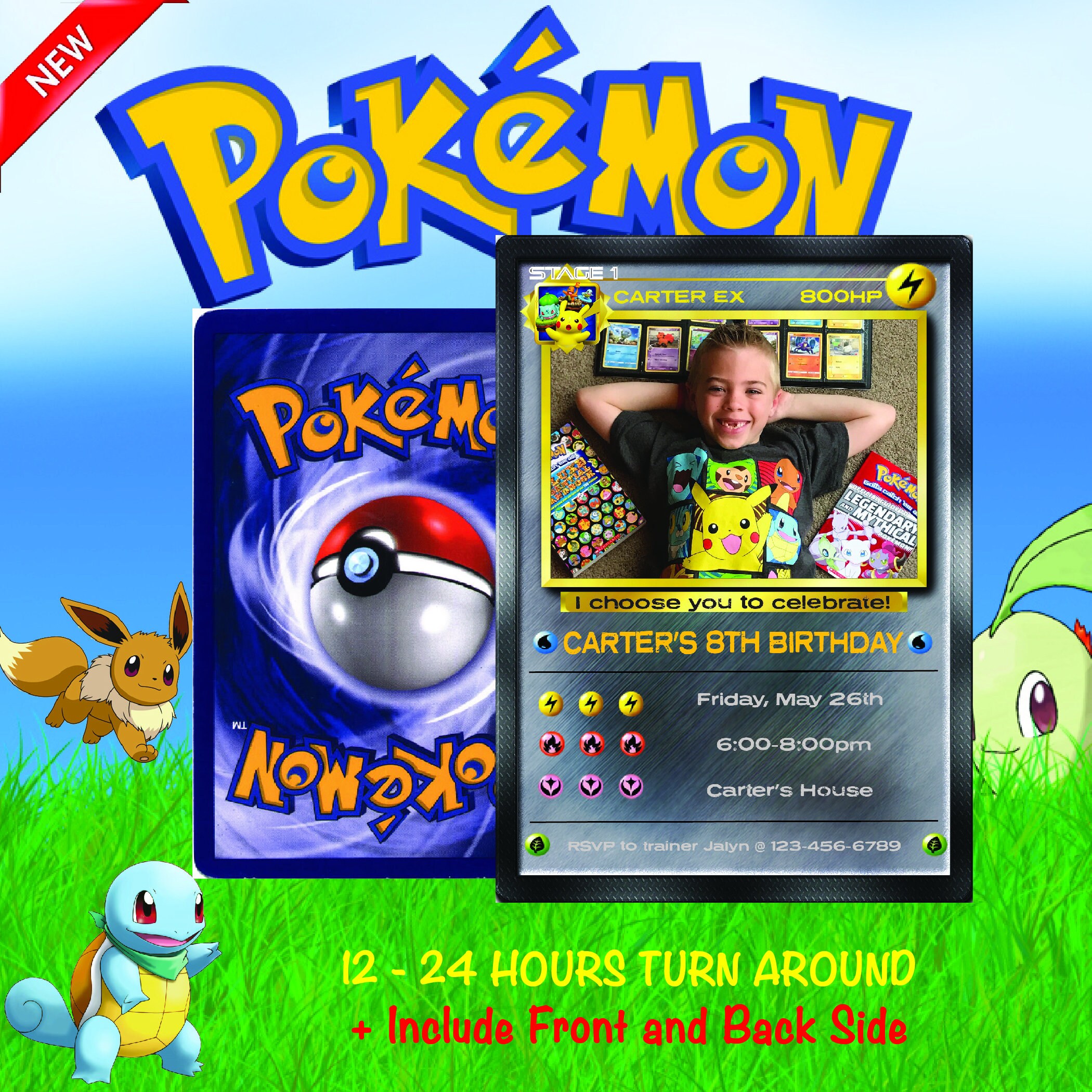 Pokemon Invitation Pokemon Birthday Invitation Pokemon Etsy Australia