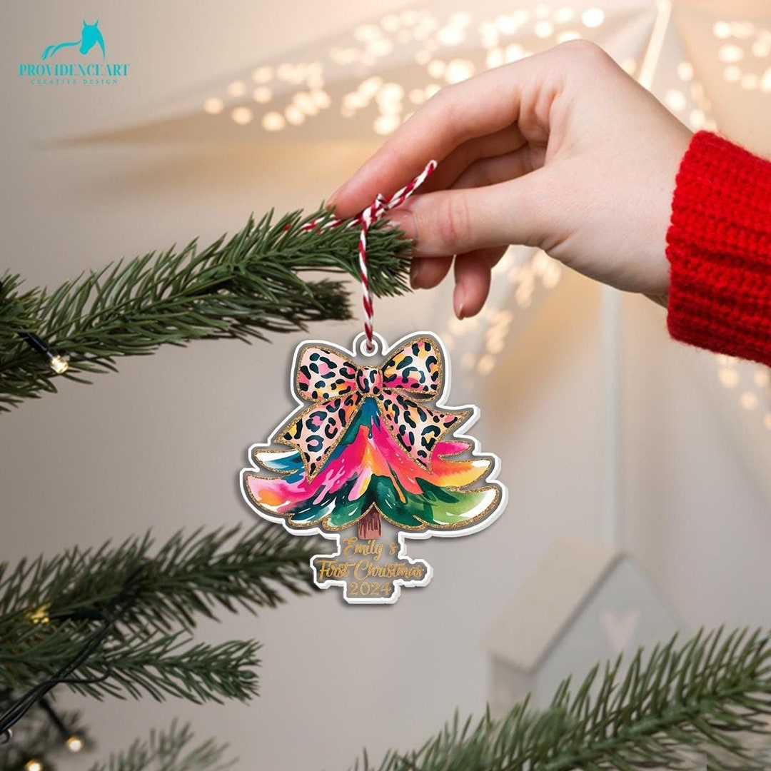 Christmas Tree Shape Ornament, Personalized Baby First Christmas ...