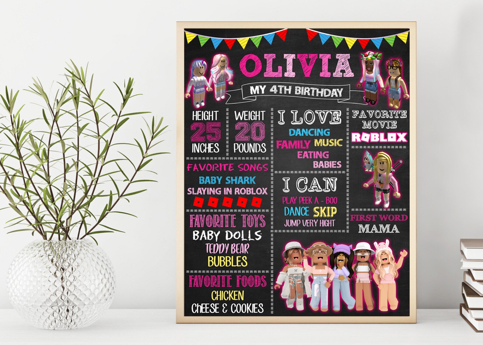 Roblox Birthday Chalkboard Sign Roblox Birthday Sign Roblox - Etsy