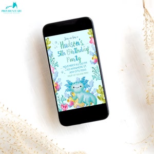 Printable Axolotl Birthday Invitation, Editable Axolotl Birthday ...