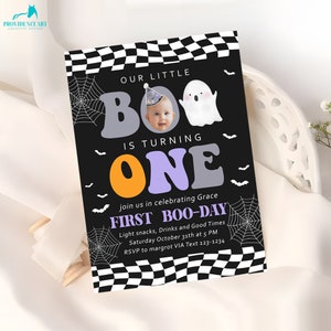 Editable Our Little BOO First Birthday Invitation, Fall 1st Birthday ...
