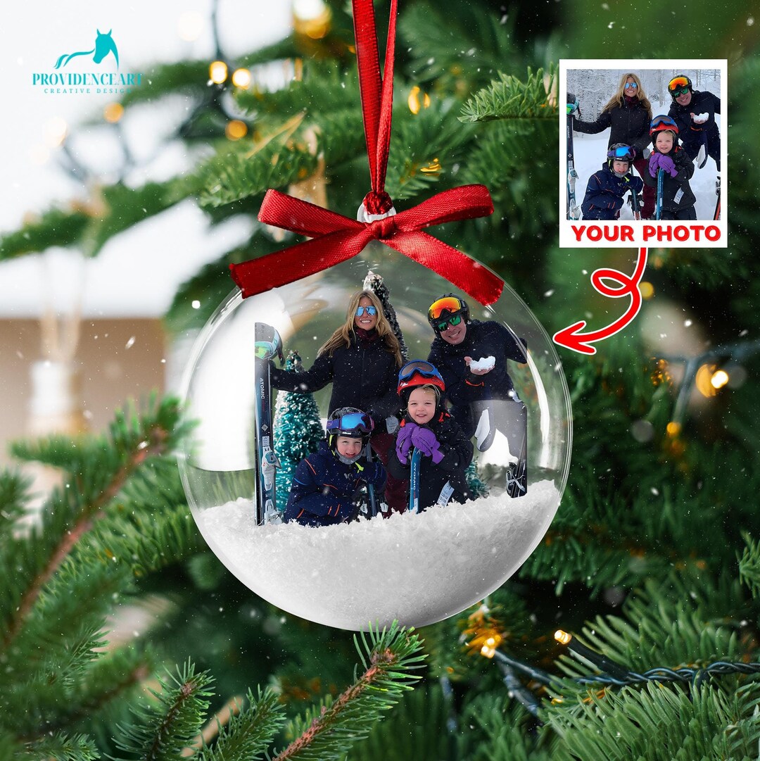Custom Photo Christmas Ball Ornament, Personalized Family Picture ...