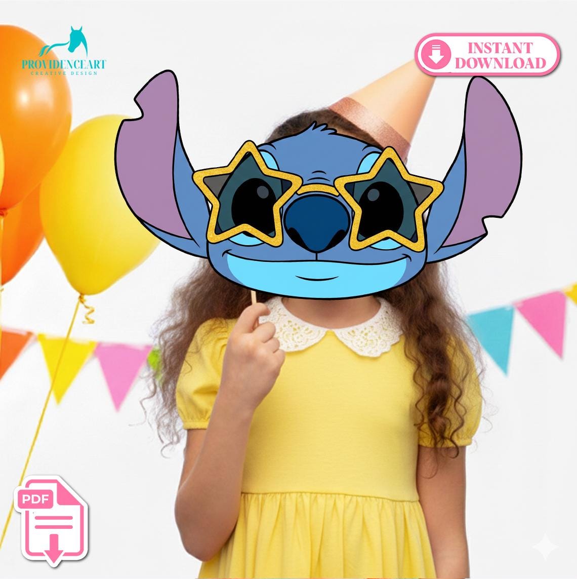 Lilo and Stitch Photo Props, Printable Party Mask Set, Digital Download ...