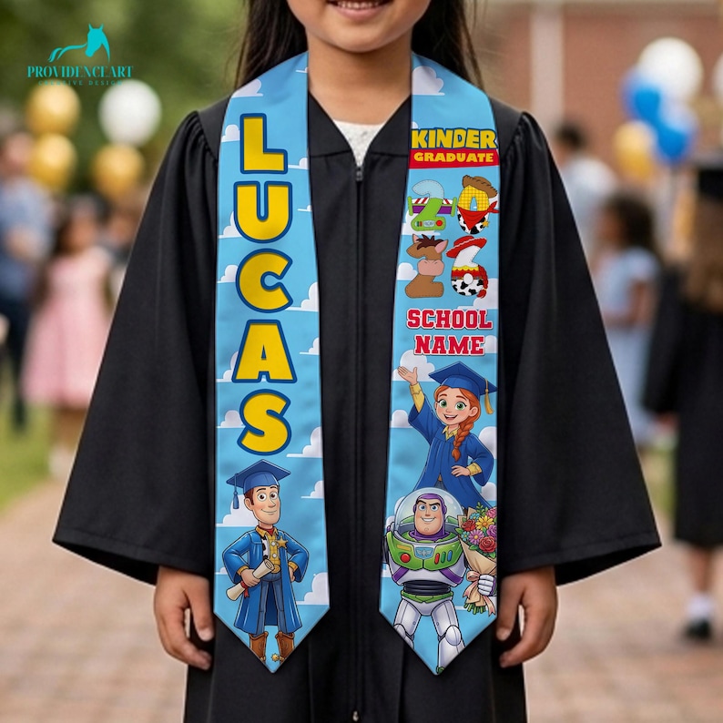 Personalized Toy Story Graduation Stole, Kids Kindergarten Class of ...