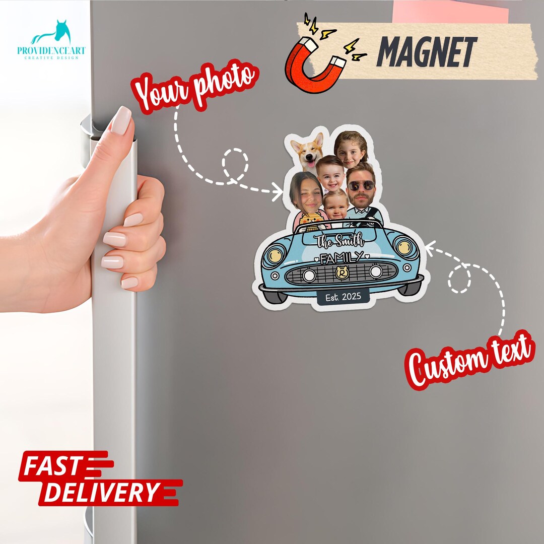 Custom Face Magnet Race Car Custom Photo Magnet for Fridge Personalized ...