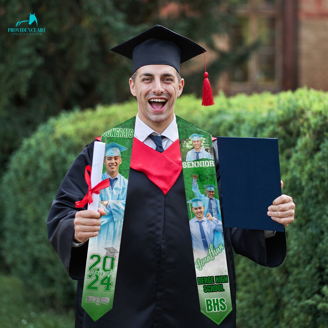 Customized Name Class of 2024 Graduation Stole for Boyfriend ...