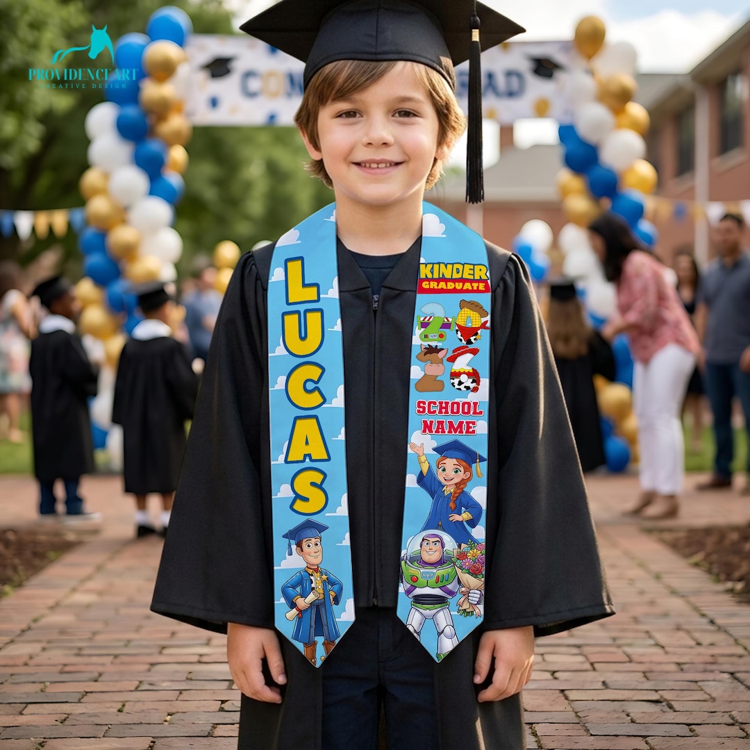 Personalized Toy Story Graduation Stole, Kids Kindergarten Class of ...
