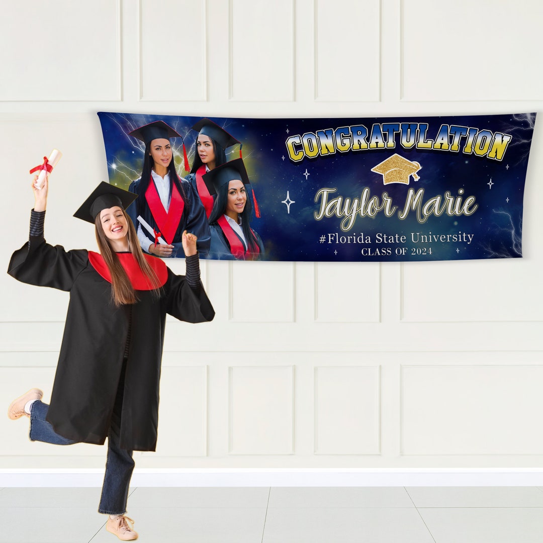 Class of 2024 Personalized Photo Graduation Party Backdrop Funny Gift ...