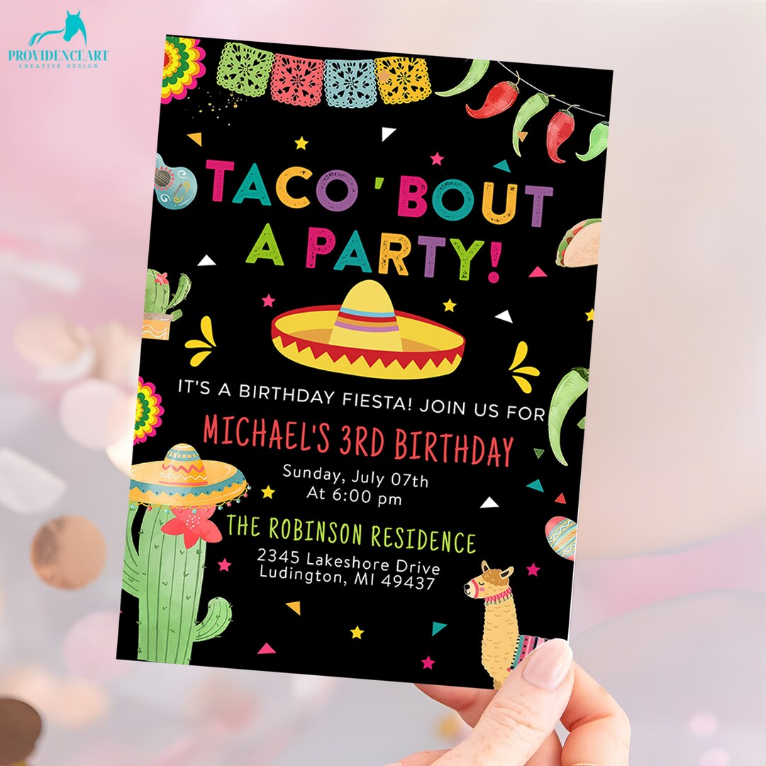 Editable Adios Dos Birthday Invitation Template, Mexican Any Age Taco ...